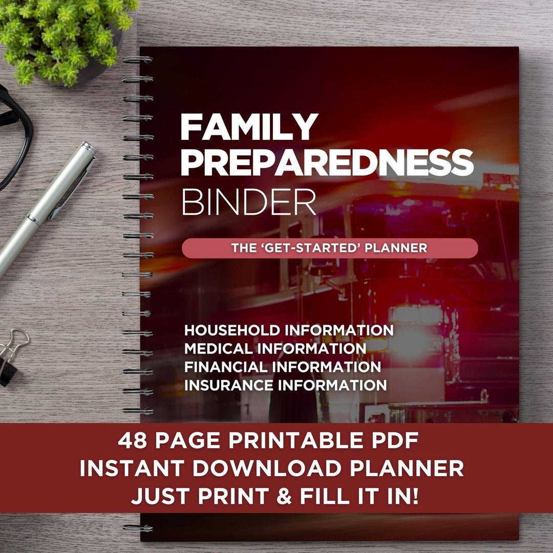 Disaster Prep Planner | Printable Personal Information Binder ...