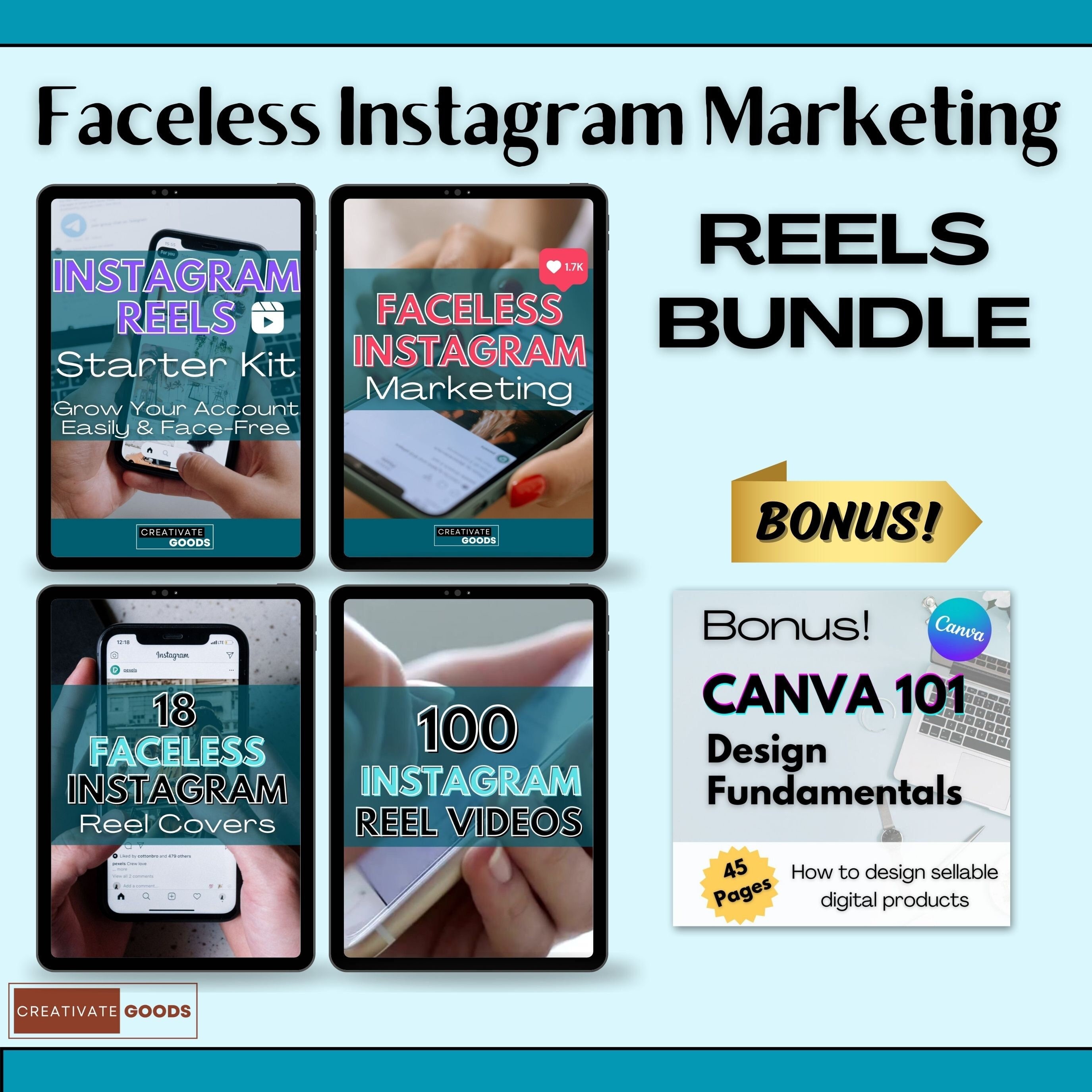 FACELESS Instagram Reels Bundle Done for You Instagram Reels Templates ...