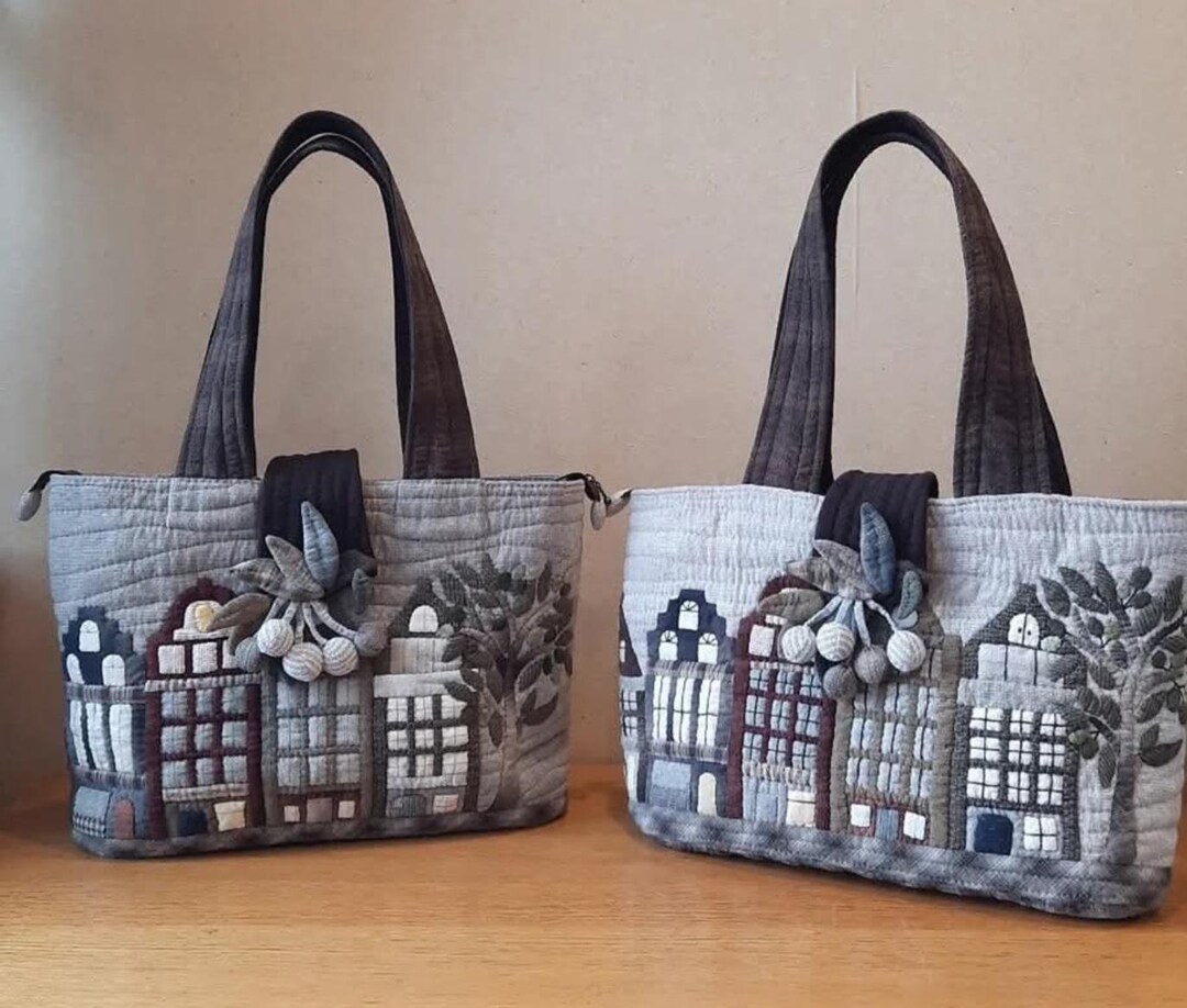 Japanese Patchwork Quilting Bag, Vintage Bag, Flower Bag, Daily Bag ...