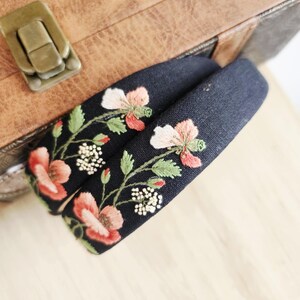 Floral Embroidered Linen Headband: Handmade Spring Hair Accessory - Etsy