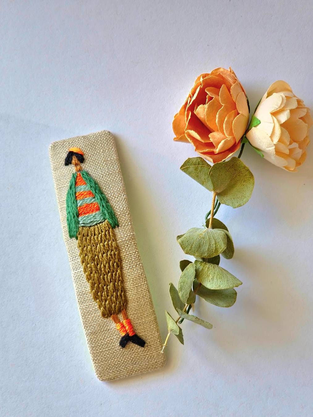 Gift for Her, Embroidered Hair Clips, Embroidered Little Girl, Handmade ...