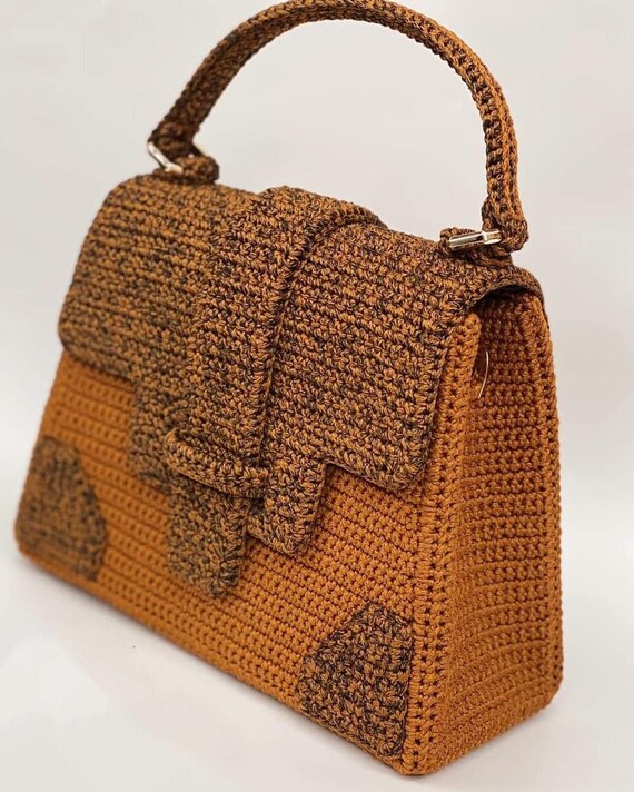 Camel Bag Elegant Handmade Crocheted Knitted Bag Lady | Etsy