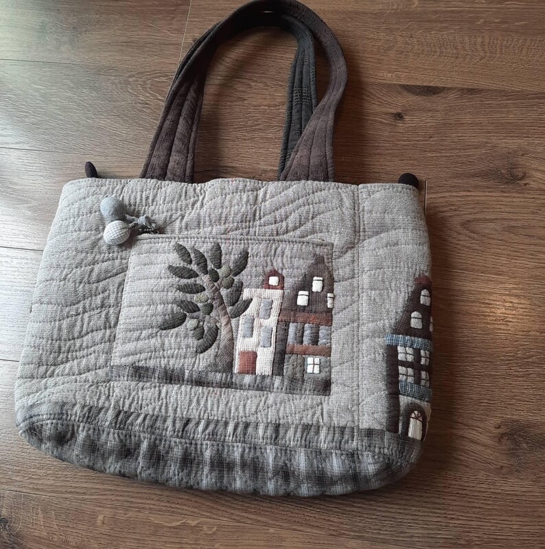 Japanese Patchwork Quilting Bag, Vintage Bag, Flower Bag, Daily Bag ...