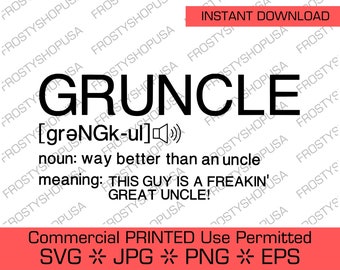 FUNCLE | Commercial Use Permitted, Downloadable File, Cut File, SVG ...