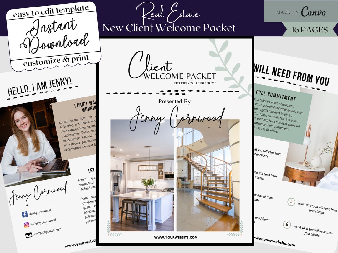 Real Estate Client Welcome Template | Real Estate Client Welcome Packet ...