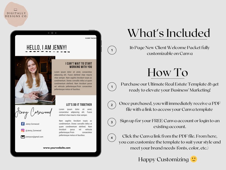 Real Estate Client Welcome Template | Real Estate Client Welcome Packet ...