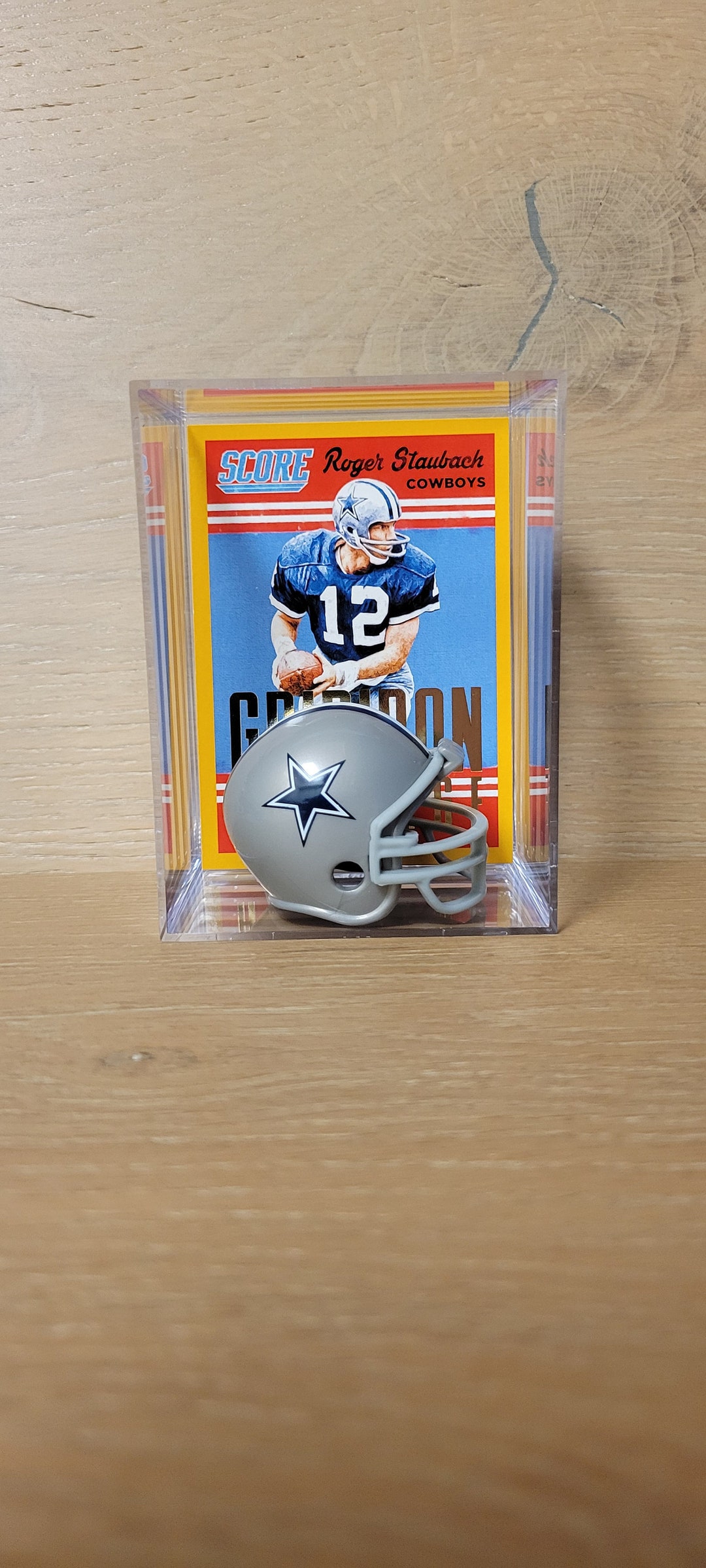 NFL Dallas Cowboys Roger Staubach Mini Helmet Box, Football Memorabilia ...
