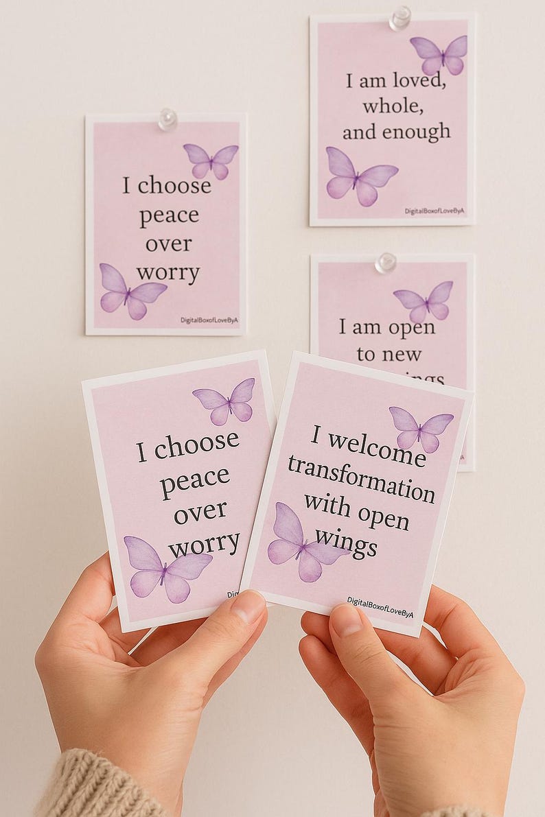 Butterfly-themed Affirmation Cards – Printable A6 Set of 12 - Etsy