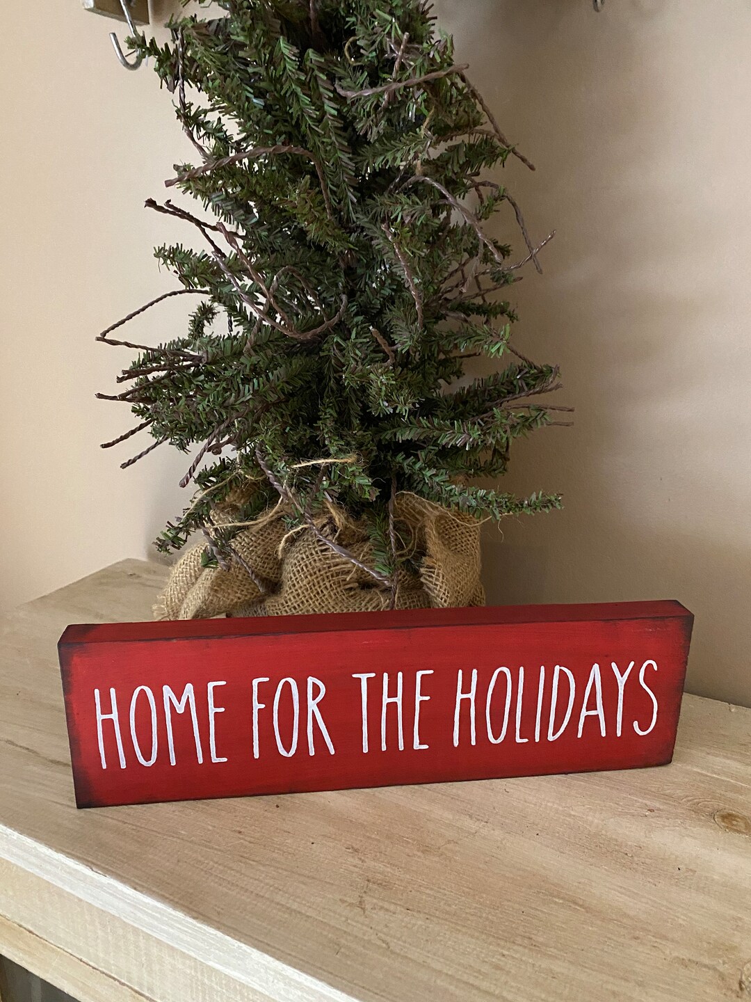 Home for the Holidays Red Christmas Thick Freestanding Home Holiday ...