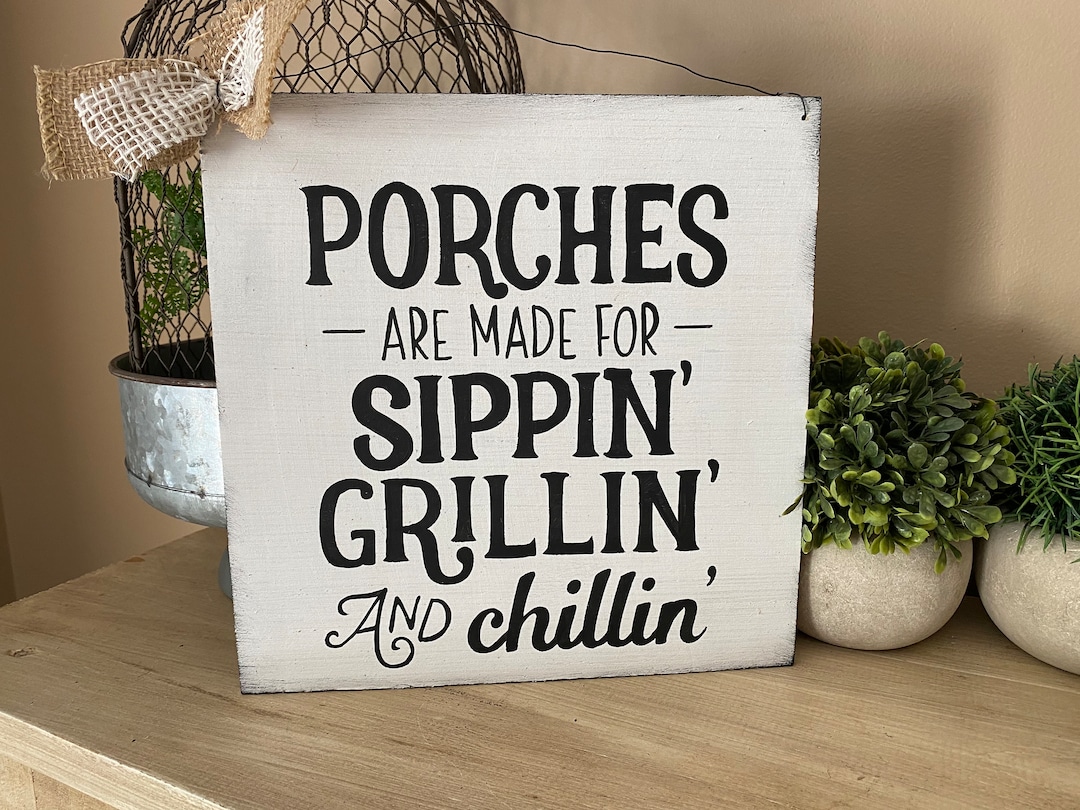 Assorted Front Porch Summer Decor Hand Painted Signs Sipping Chilling ...