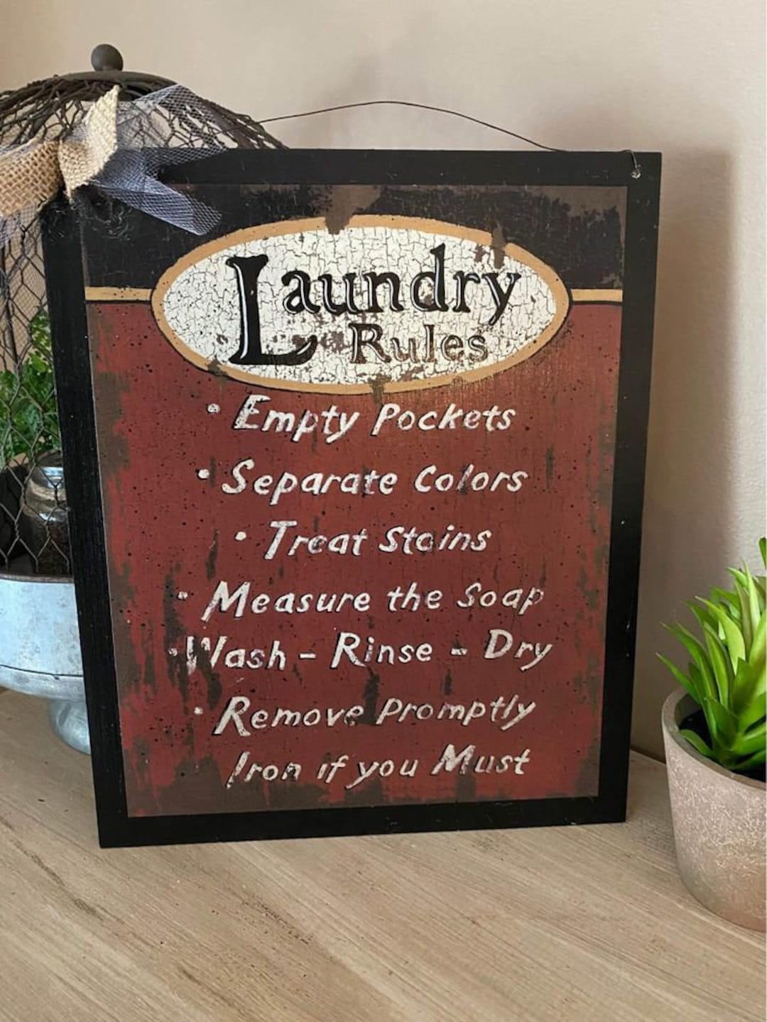 Laundry Rules Wash Rinse Dry Iron If You Must Country Home - Etsy