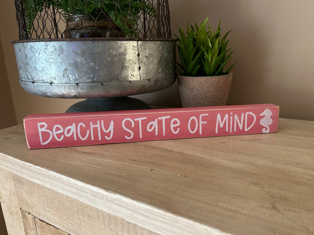 Beach Summer Tropical Chic Coastal Wooden Block Signs - Etsy