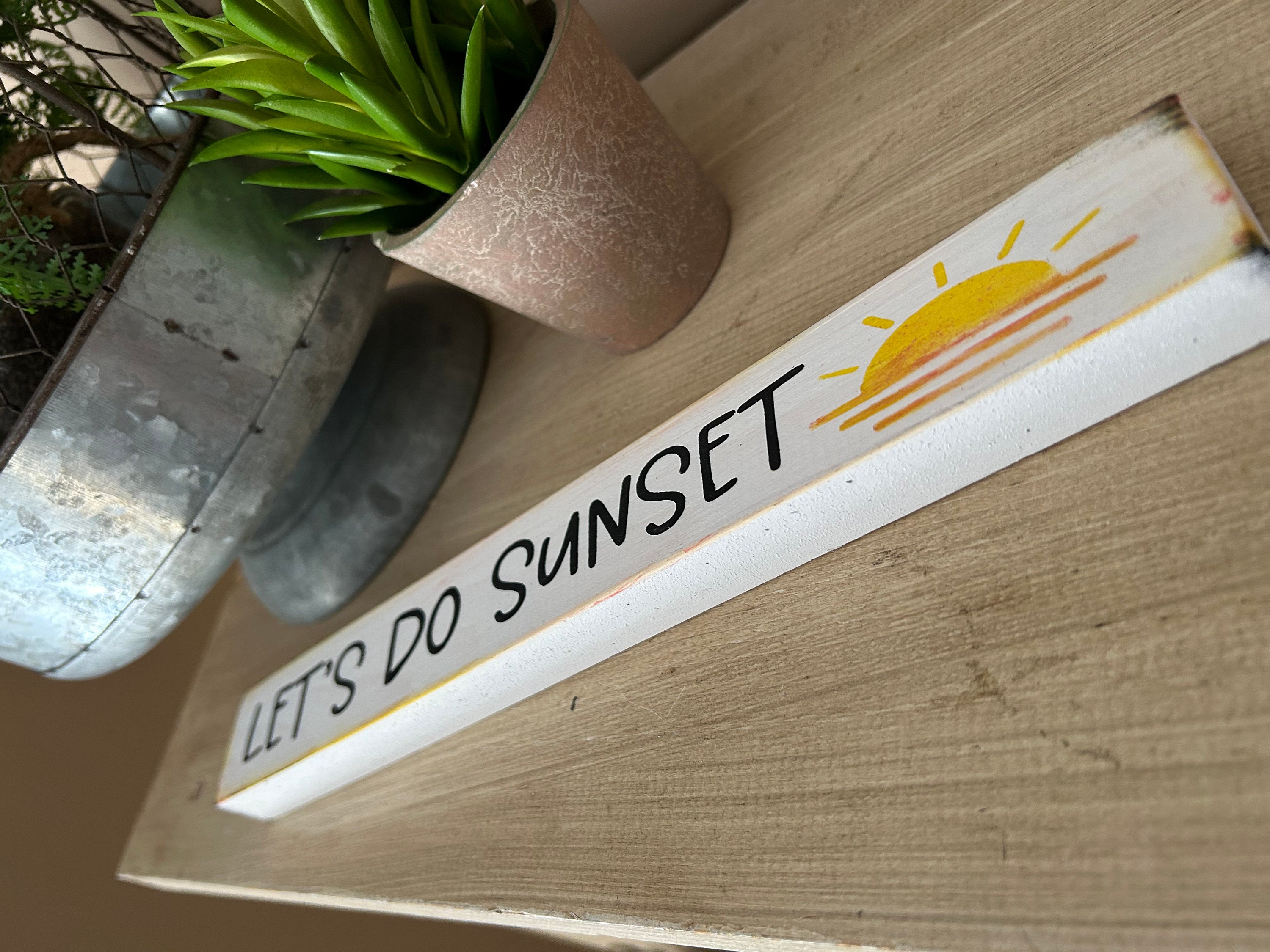 Let’s Do Sunset Summer Wooden Shelf Display Signs Sun - Etsy