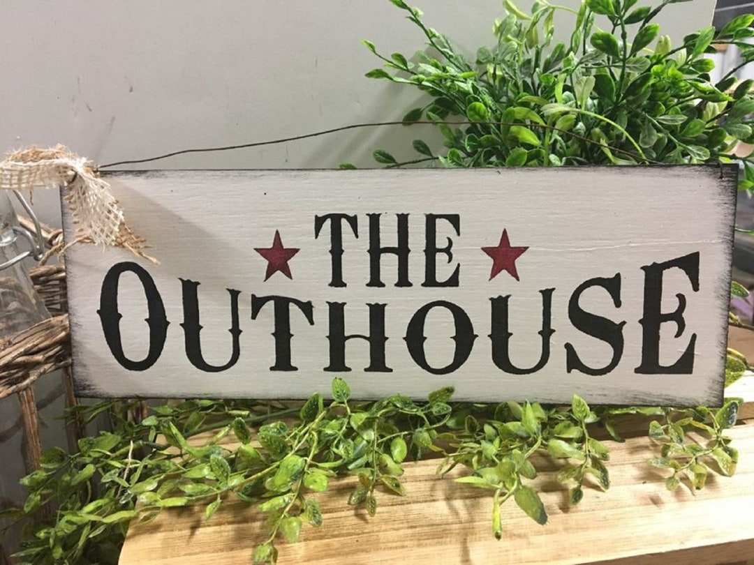 Farmhouse Bathroom Decor Wooden Hand Painted Signs Hot Showers Outhouse ...