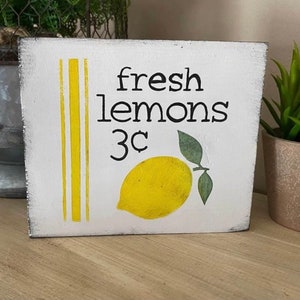 Lemon Farmhouse Tiered Tray Mini Painted Block Wooden Signs Lemonade ...