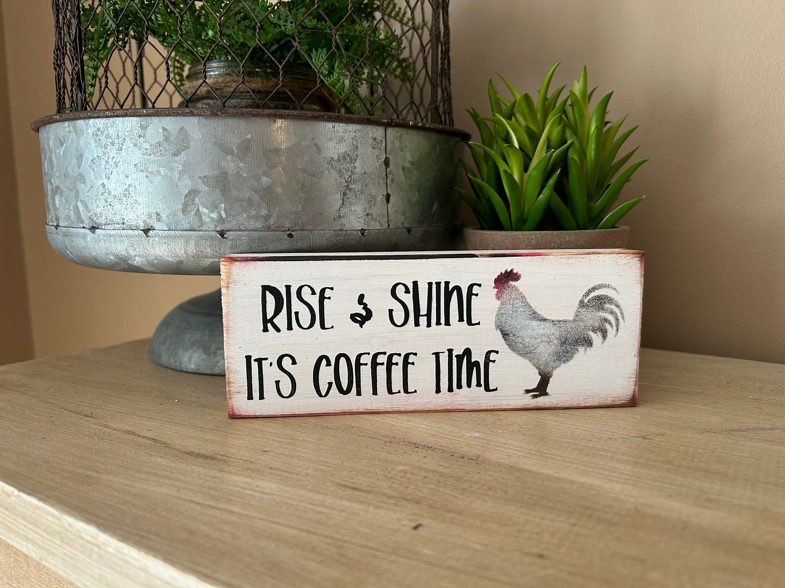 Chicken Block Signs Small Farmhouse Tier Tray Country Wood Signs - Etsy
