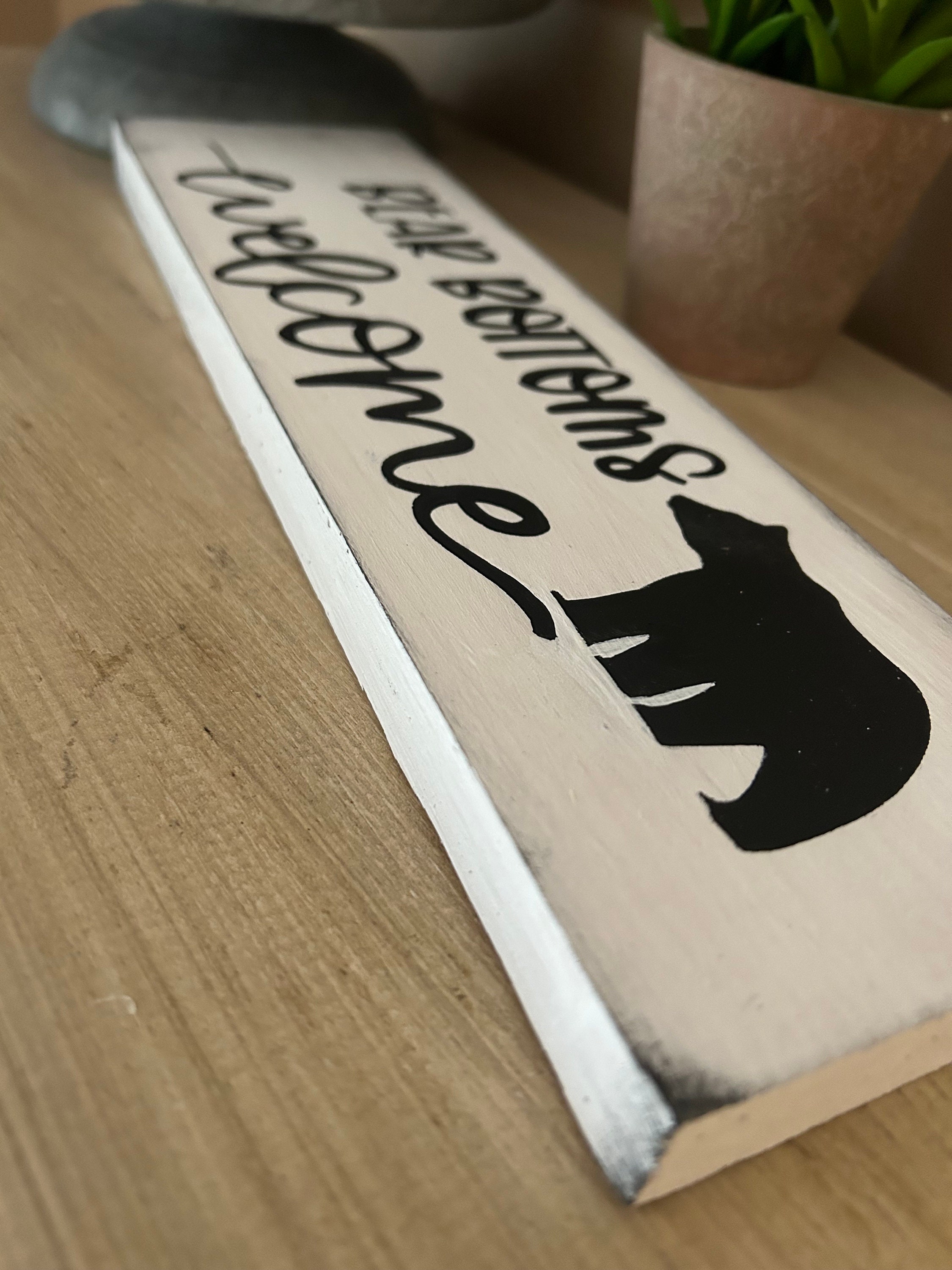 Black Bear Bottoms Welcome Thick Bath Block Bathroom Cabin Camper Bath ...