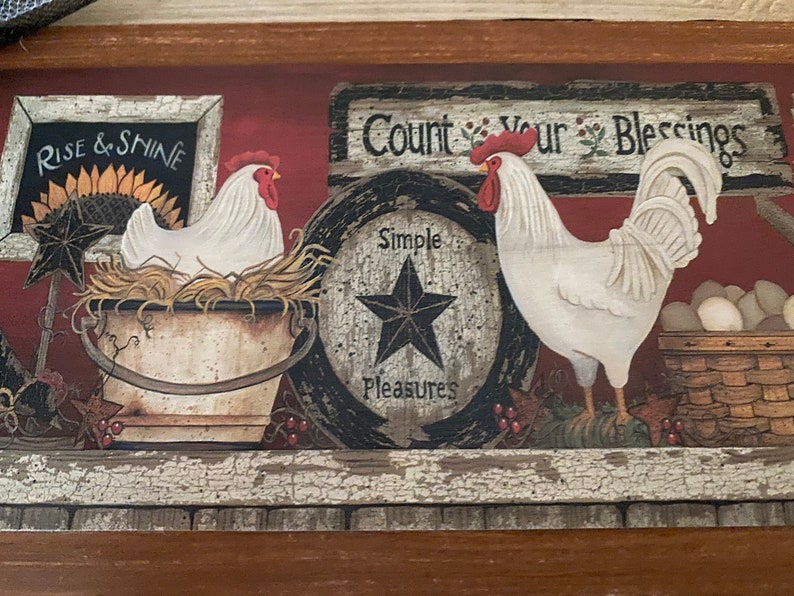 Rooster Sunflower Rise Shine Count Blessings Country Kitchen - Etsy