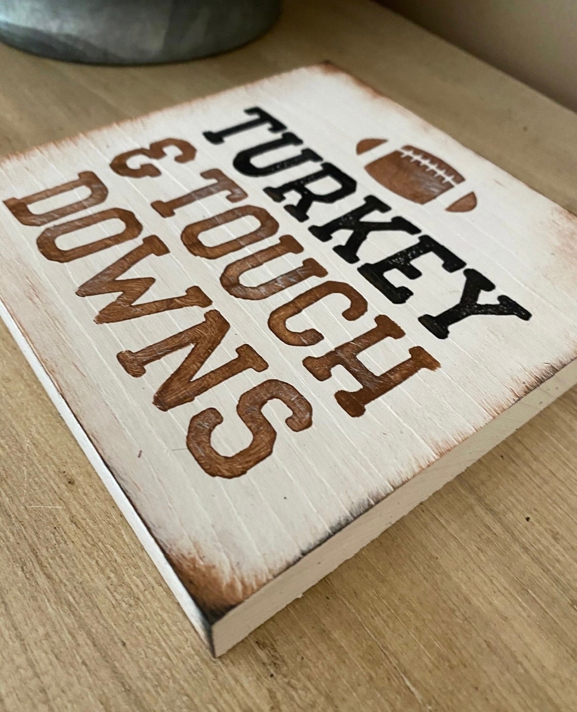 Turkey & Touchdowns Football Thanksgiving Fall Home - Etsy