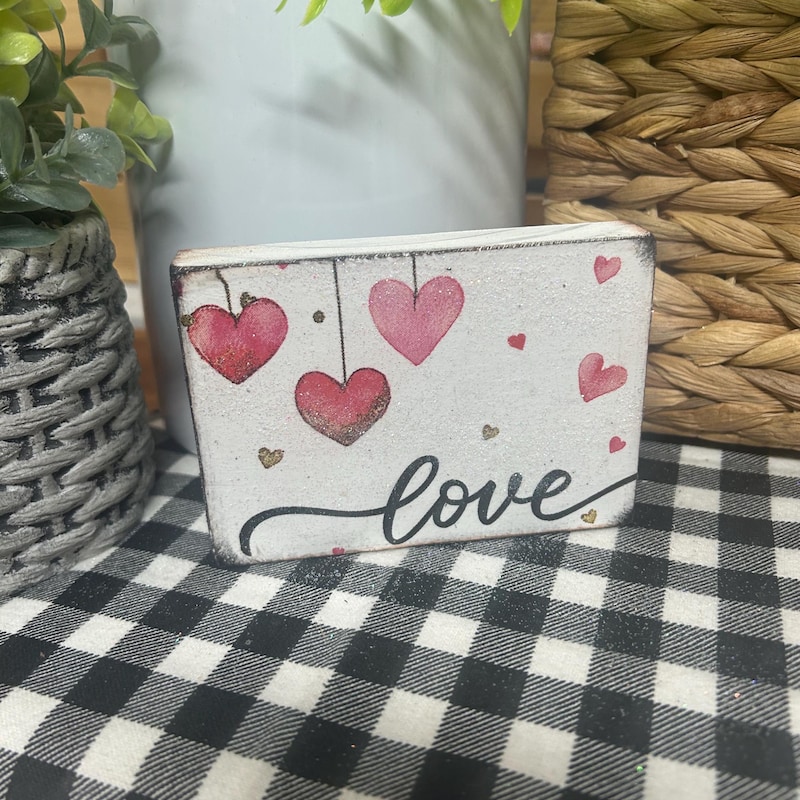 Small Love Wood Blocks - Etsy