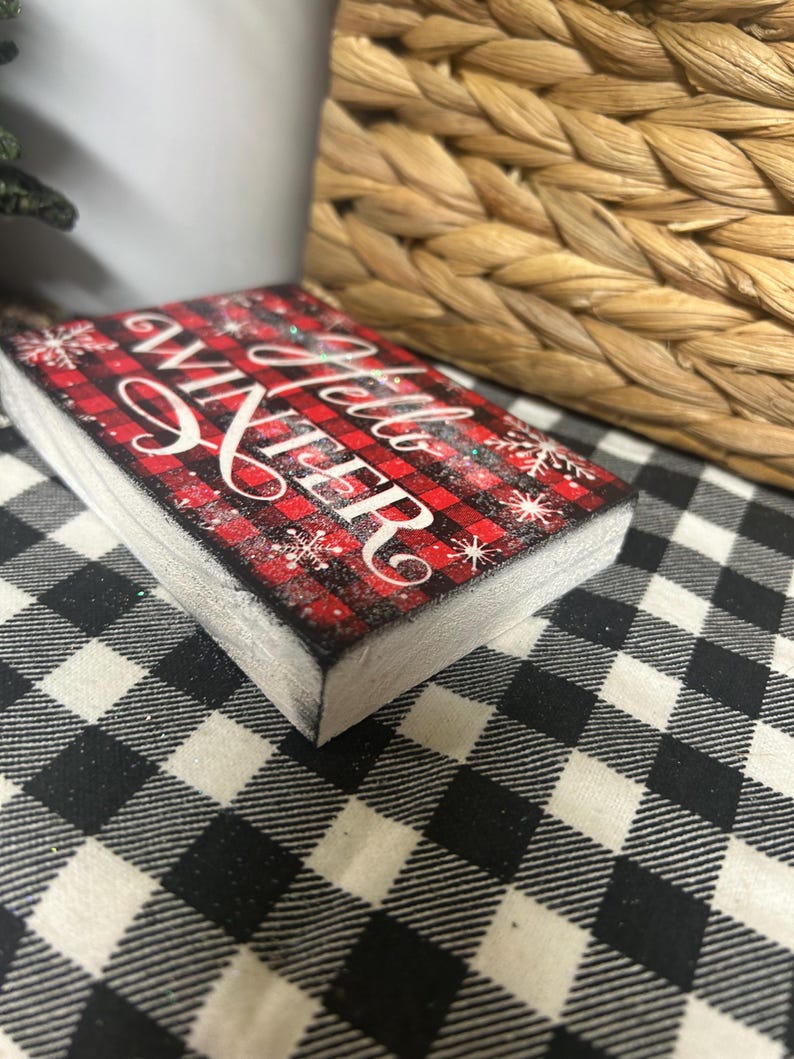 Let It Snow Mini Wooden Block Set 2 Christmas Tiny Tier Tray Decor - Etsy