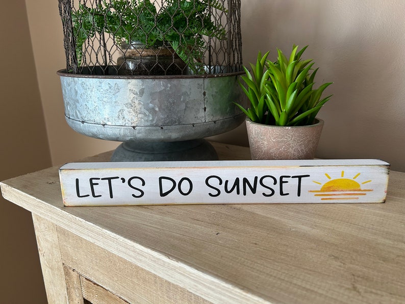 Let’s Do Sunset Summer Wooden Shelf Display Signs Sun - Etsy