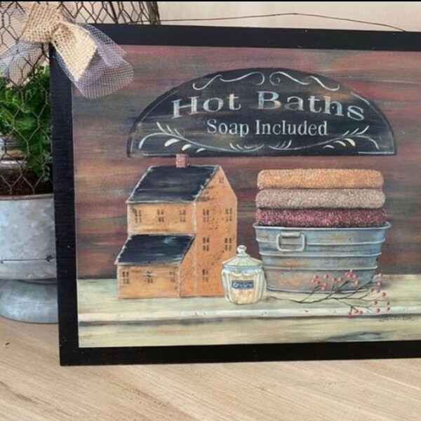 Hot Baths Sign - Etsy