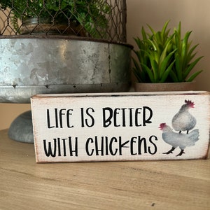 Chicken Block Signs Small Farmhouse Tier Tray Country Wood Signs - Etsy