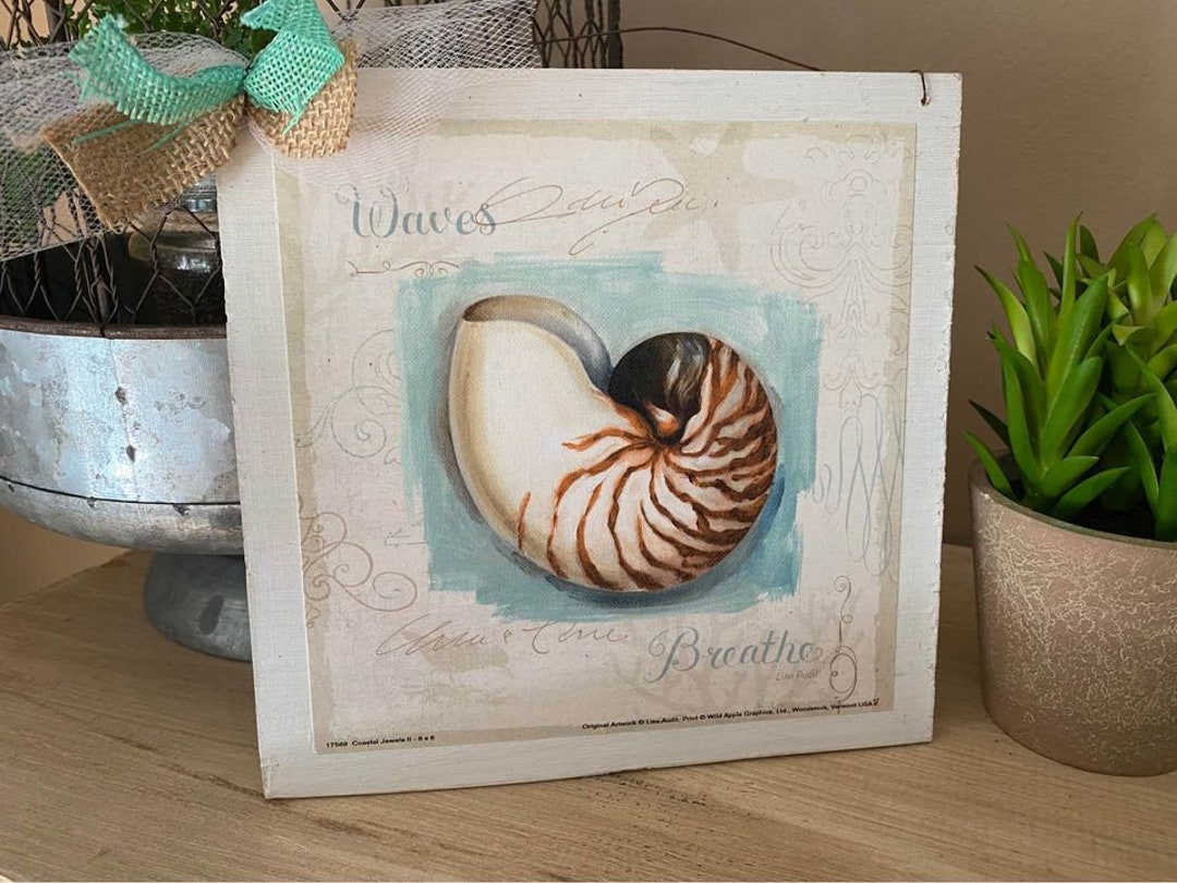 Beach House Small Wooden Hanging Art Signs Seashells Relax Mermaids ...