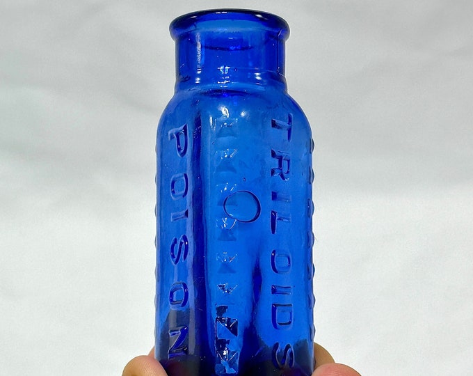 Vintage Cobalt Blue Poison Bottle - TRILOIDS - Etsy