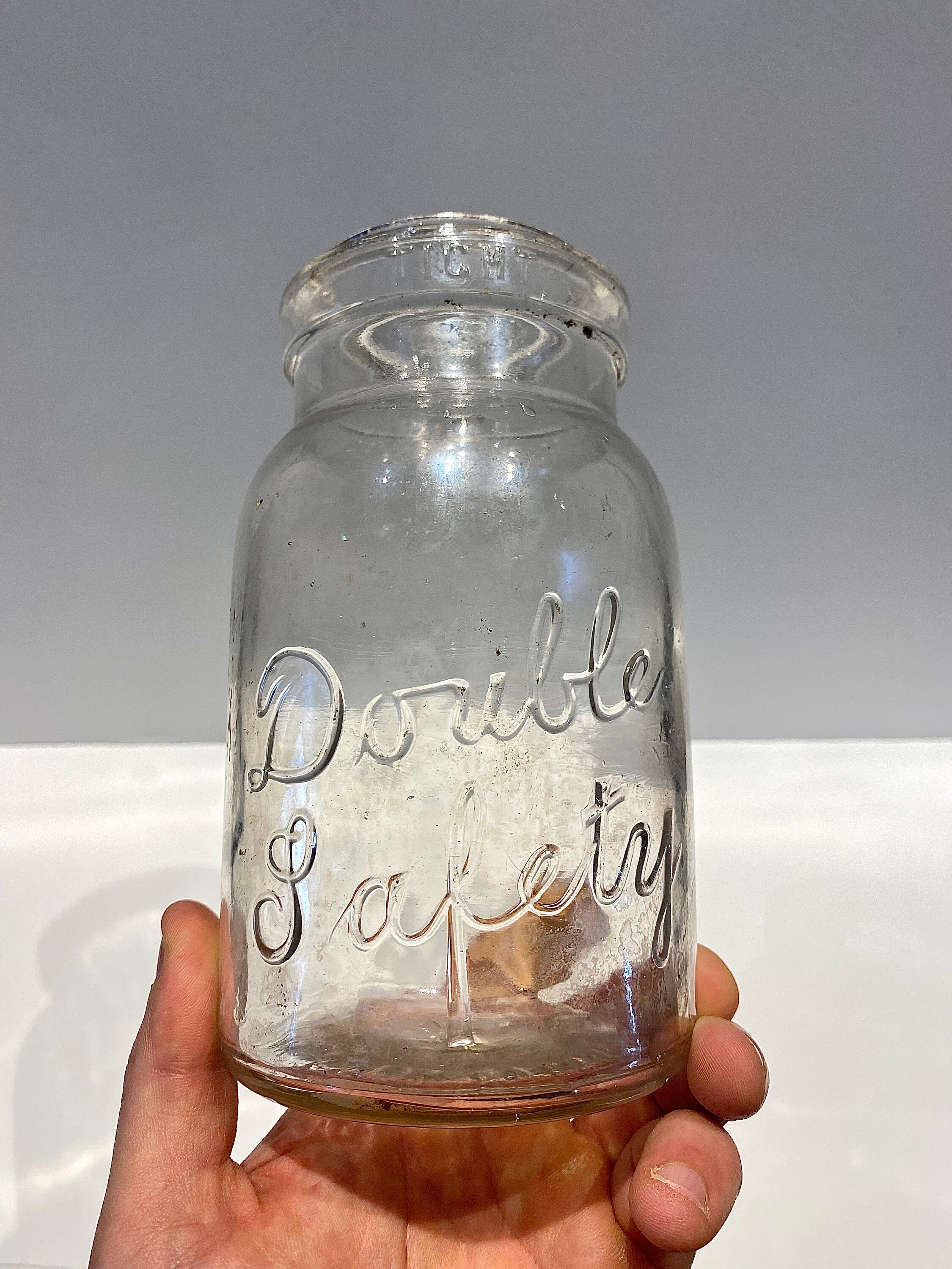 Vintage ‘double Safety’ Large Glass Fruit Jar Bottle - Etsy
