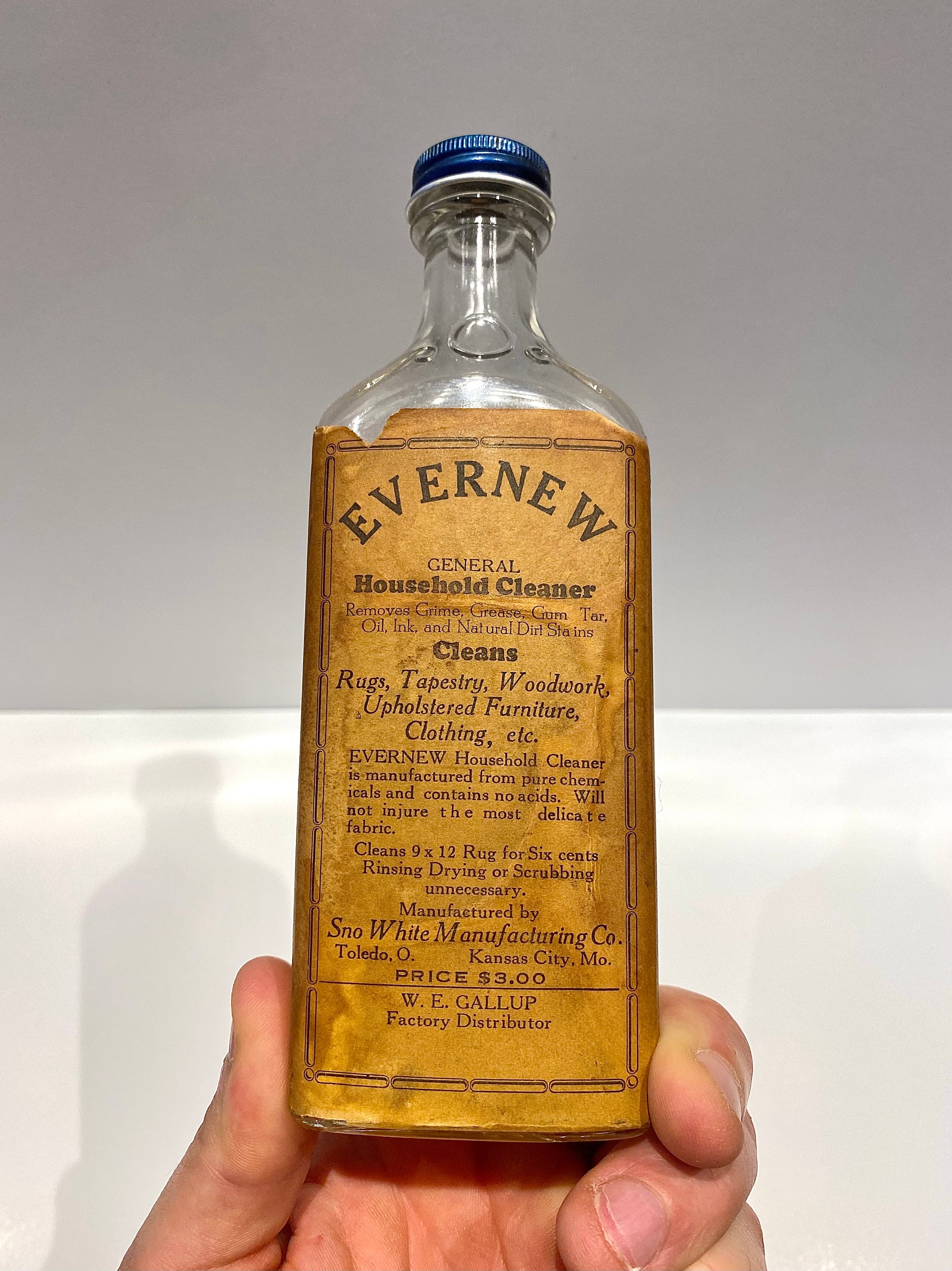 Vintage Authentic Paper Labeled Utility Bottle Evernew - Etsy