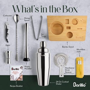 Ultimate Bartender Kit With Stand | Premium Cocktail Shaker Set for ...