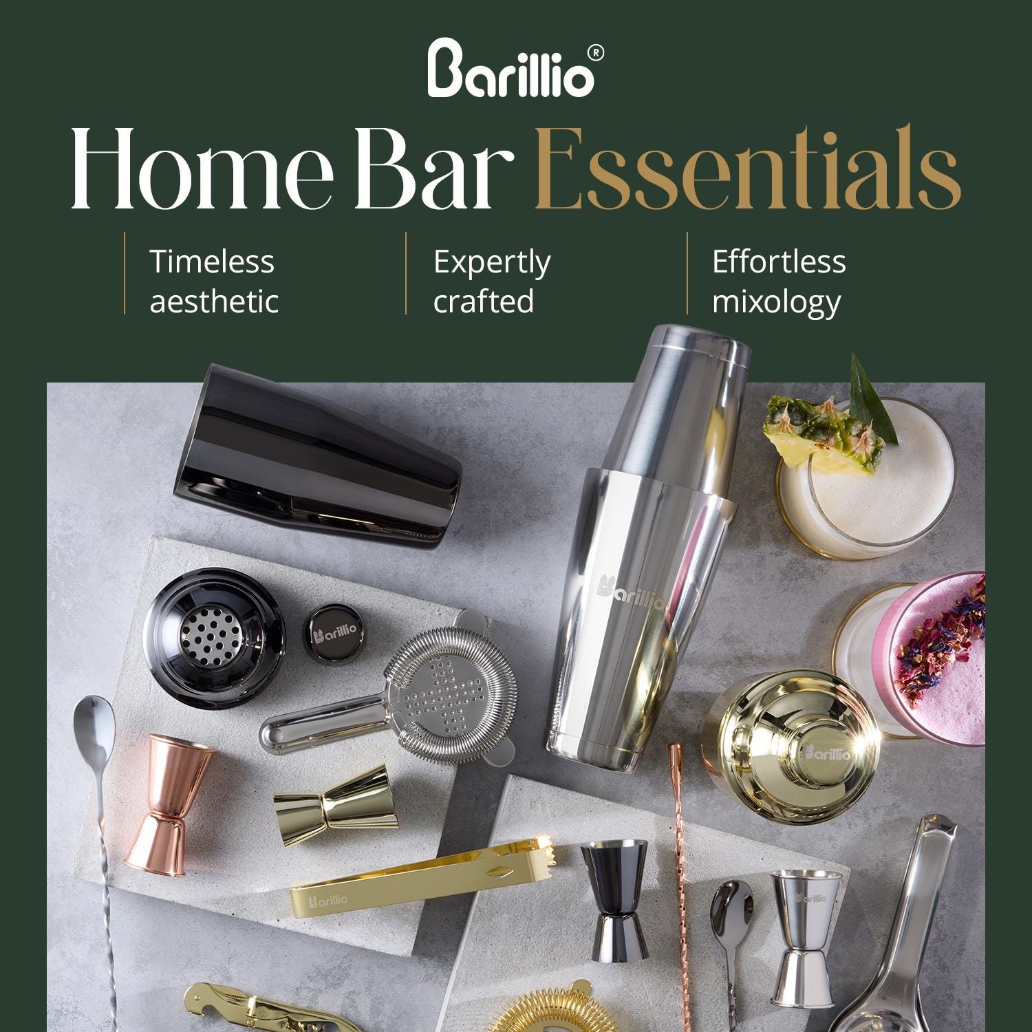 Bartender Kit – 18-piece Stainless-steel Cocktail Shaker Set With ...