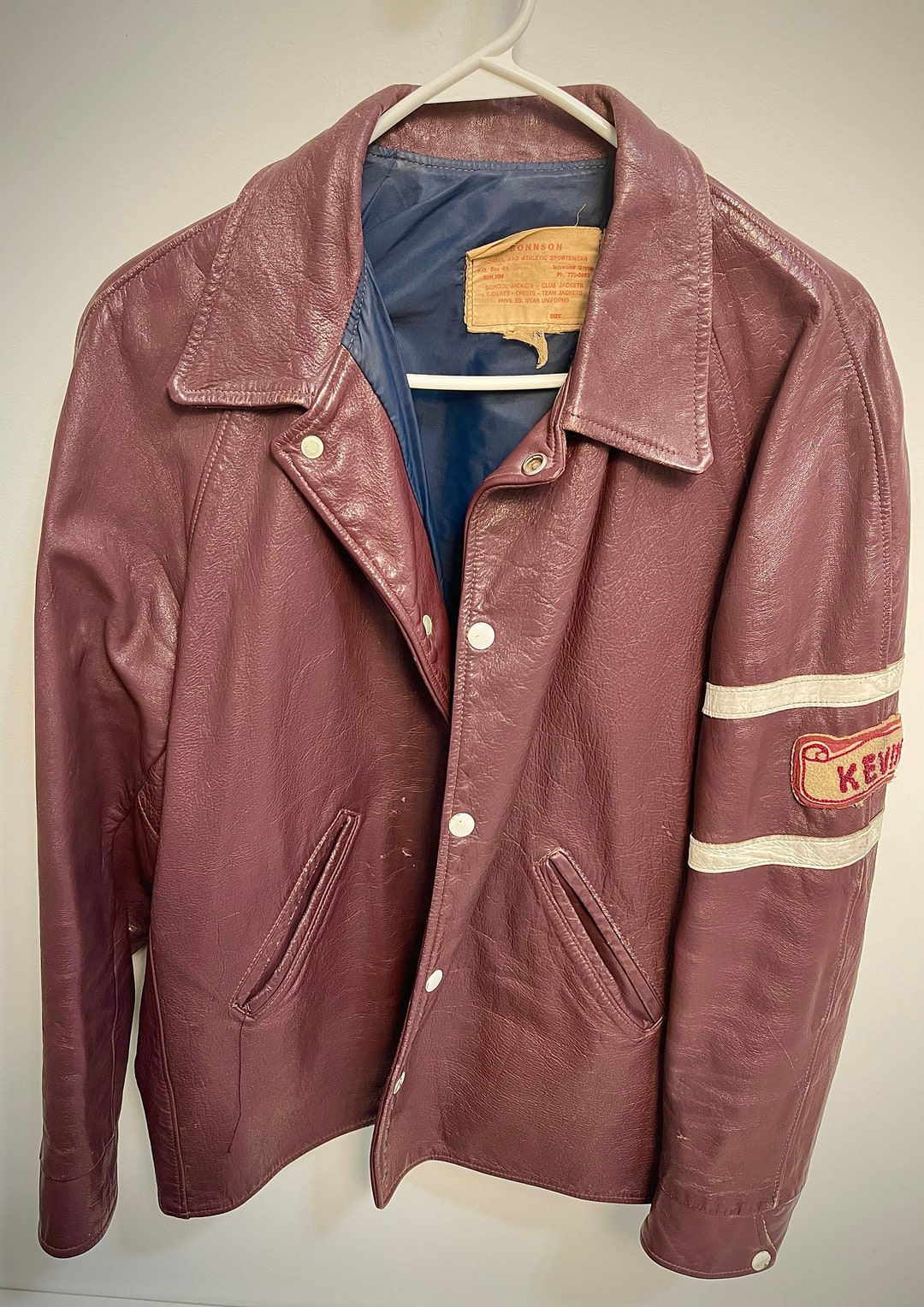 High School Leather Varsity Jacket Trojans Vintage 1974 - Etsy