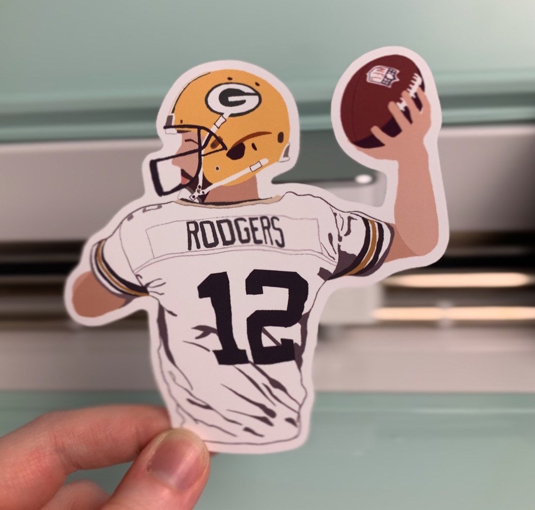 Green Bay Packers Aaron Rodgers Sticker, Laptop Sticker, Indoor Use ...