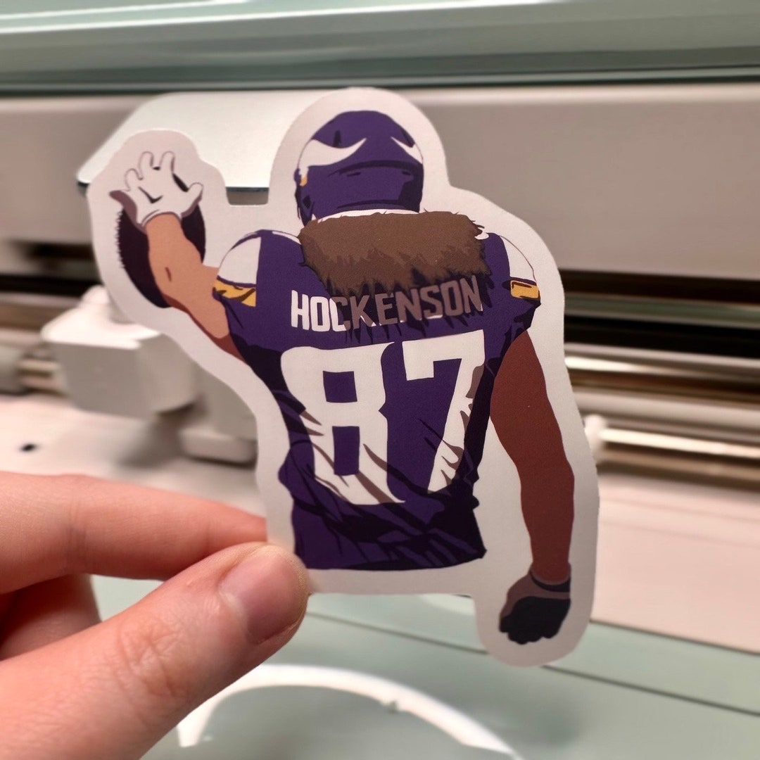 Minnesota Vikings T.J. Hockenson Sticker, Laptop Sticker, Indoor Use ...
