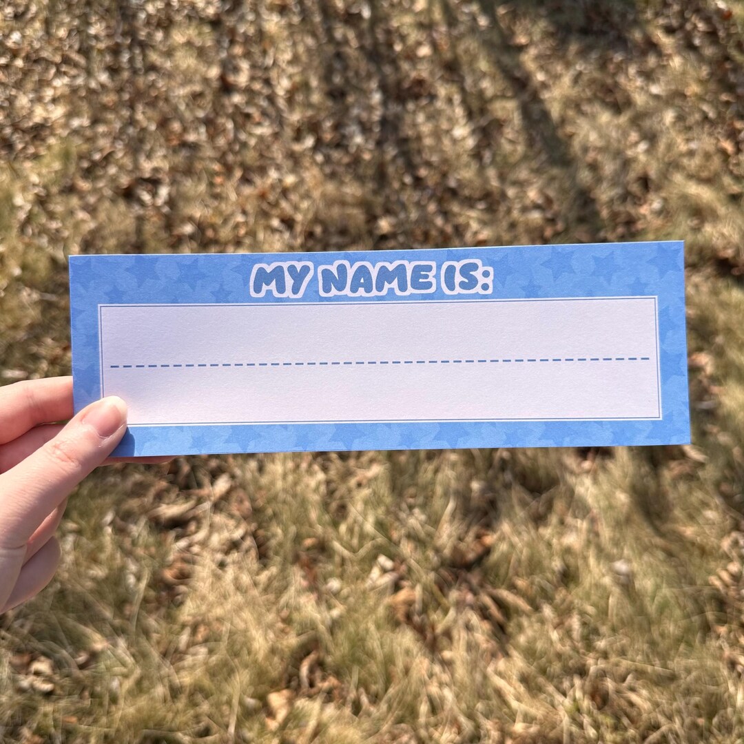 Blue Stars Desk Name Tag for School Children, Pre-k, Kindergarten ...