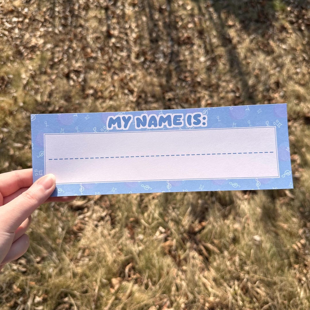 Blue Music Notes Desk Name Tag for School Children, Pre-k, Kindergarten ...