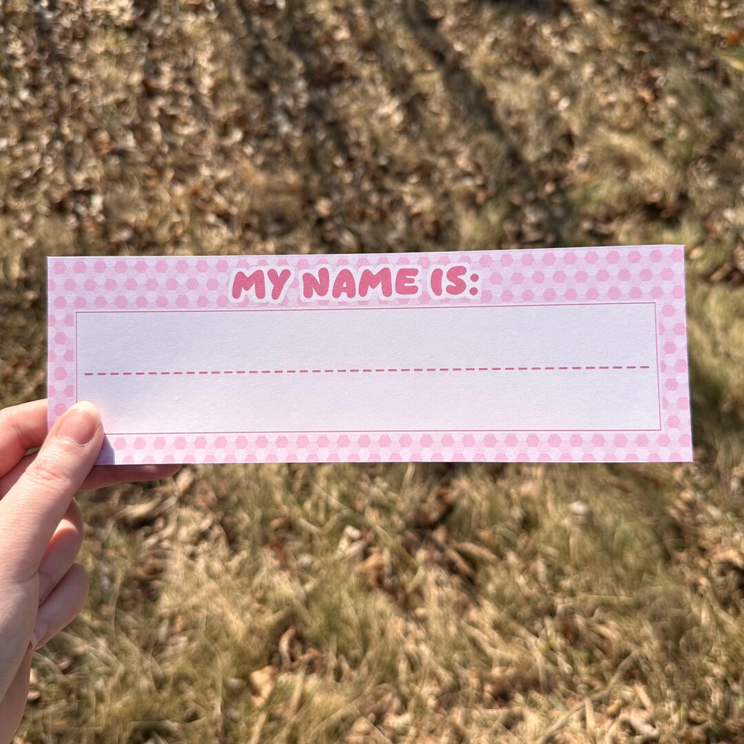 Pink Hexagon Name Tag for School Children, Pre-k, Kindergarten ...