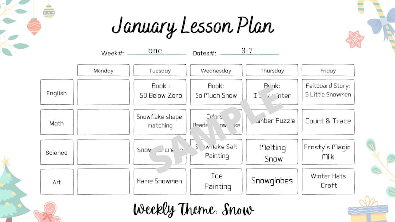Customizable Monthly Preschool Lesson Plans - Etsy