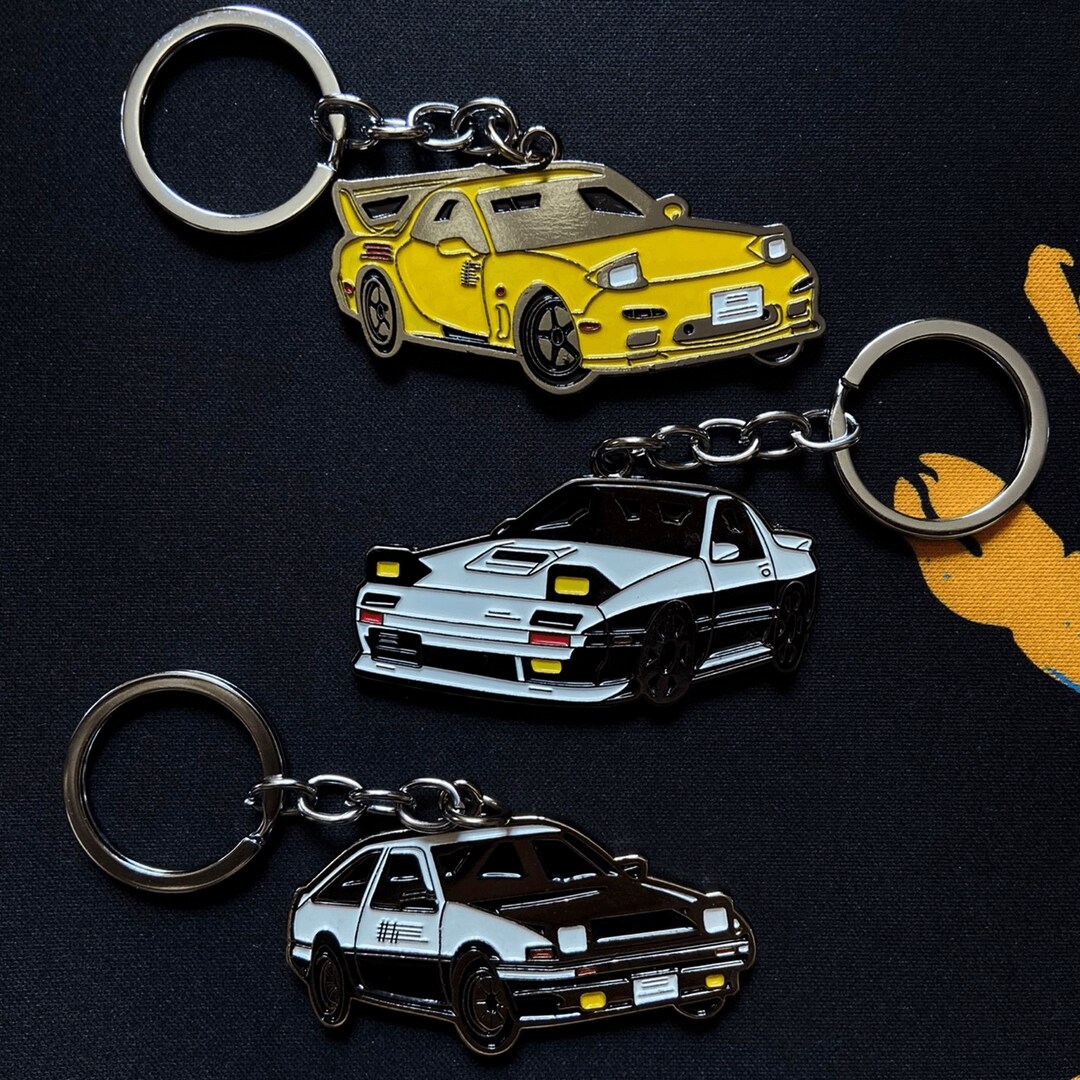 Alloy Anime Keychain for AE86 Corolla Mazda RX7 FC FD JDM Enthusiasts ...
