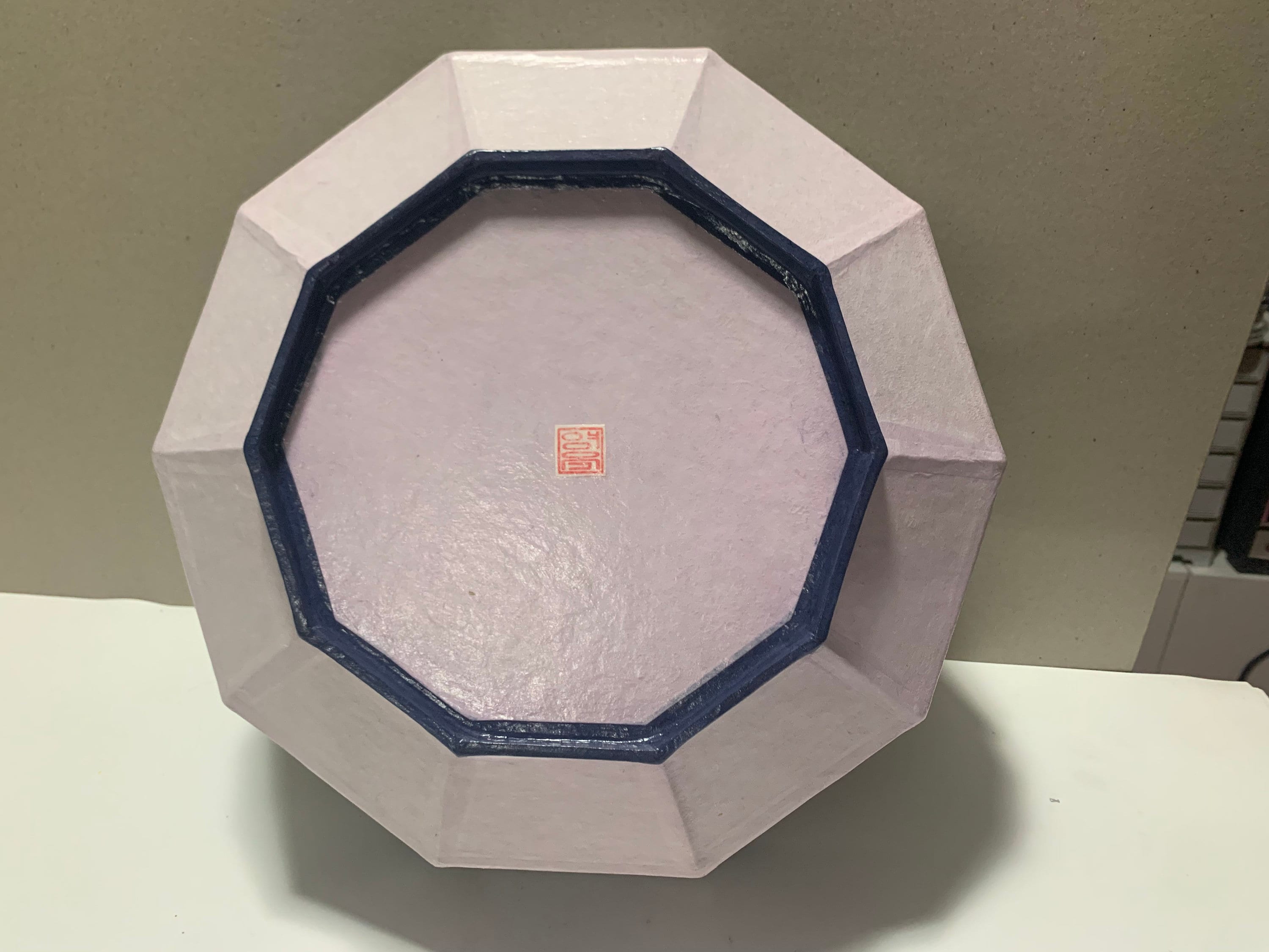 Handmade Traditional Korean Hanji Pink and Purple Decagon Bowl With ...