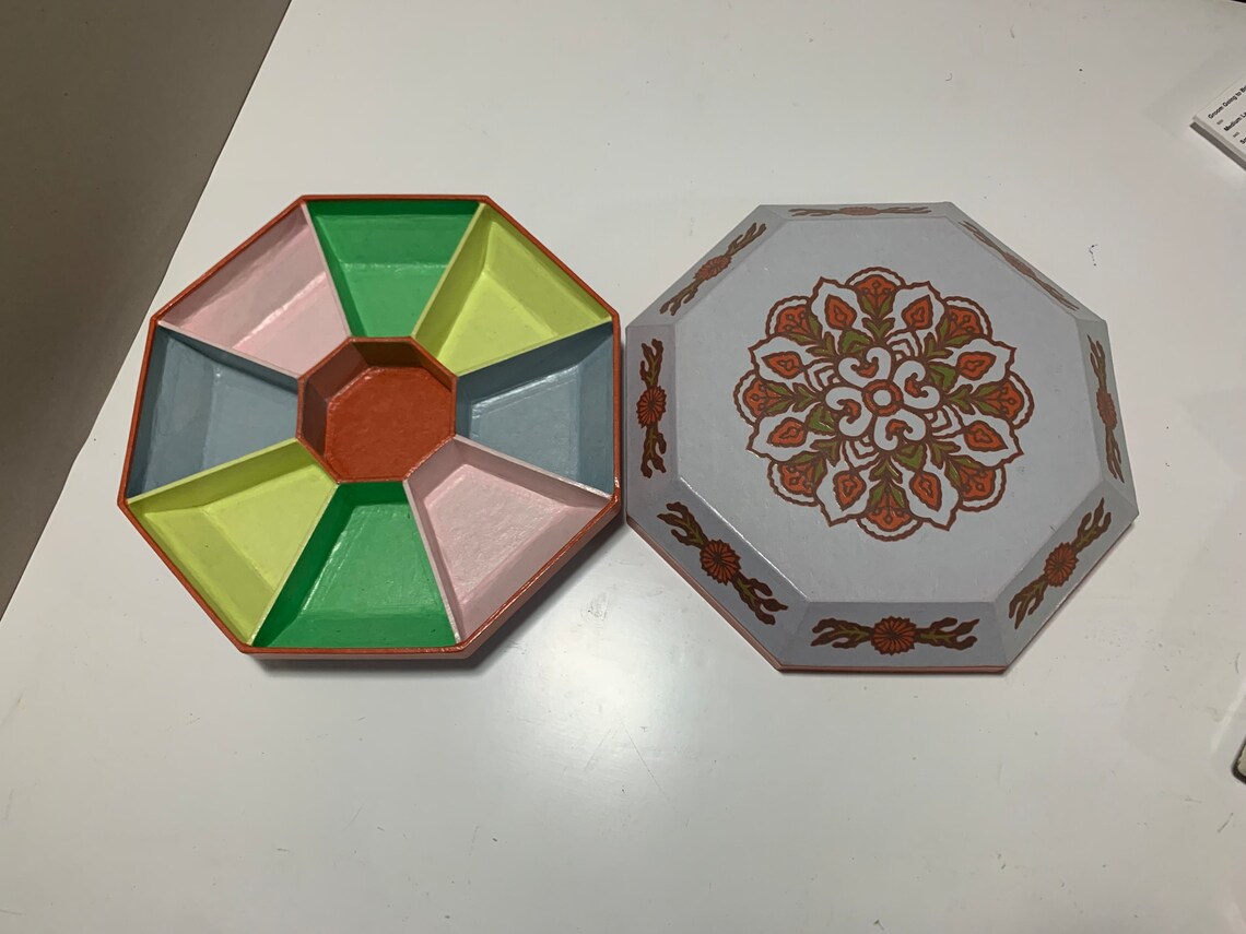 Handmade Traditional Korean Hanji Colorful Octagonal Organizer Box - Etsy