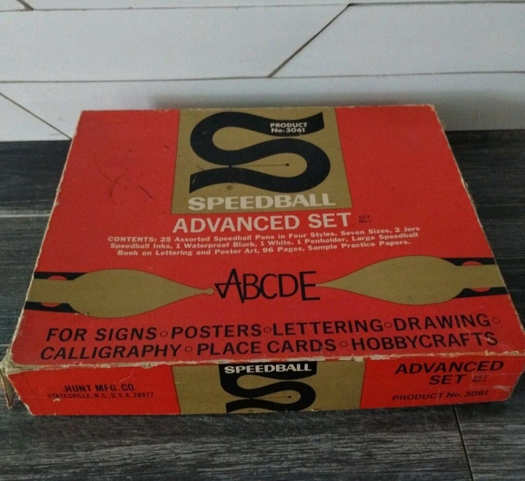 Vintage 1960’s Speedball Calligraphy Advanced Set W/pens & Tips Text ...