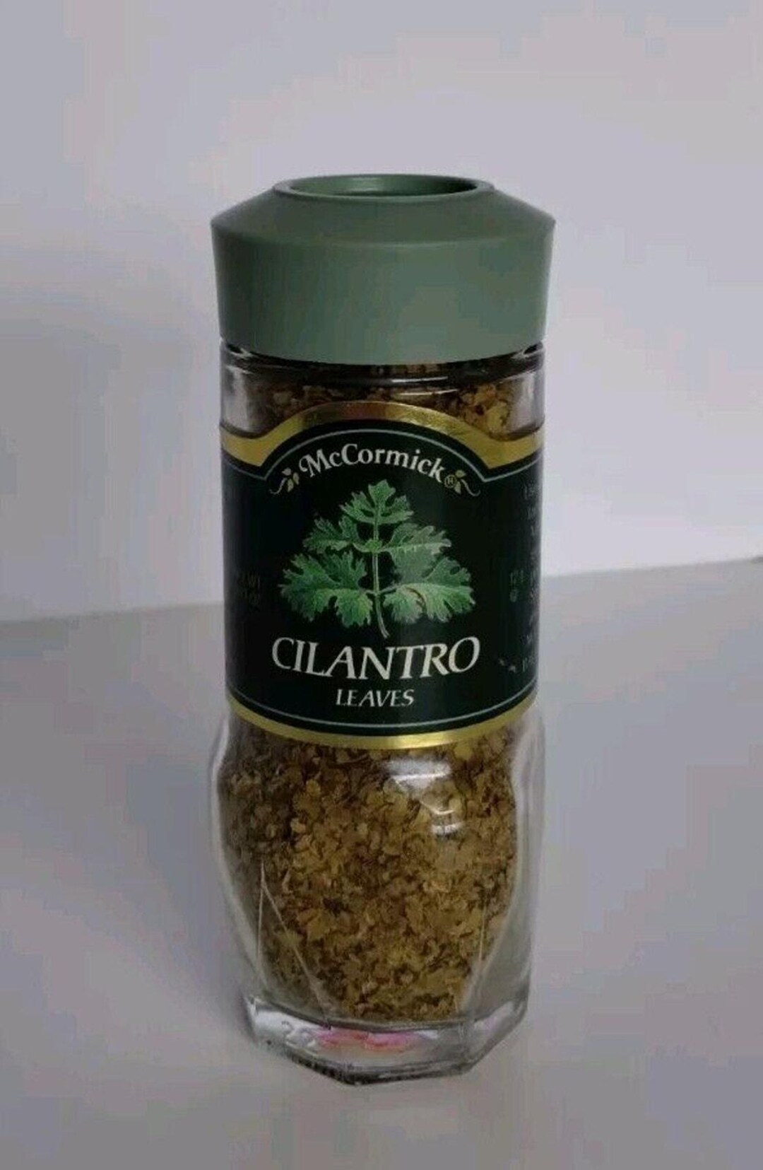 Vintage Mccormick Spice Cilantro Leaves Glass Jar Green Lid .43 Oz ...