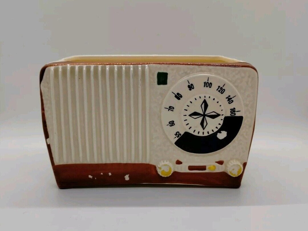Vintage Radio Planter Ceramic Cream Brown 5 X 3.5 X 3.5 - Etsy