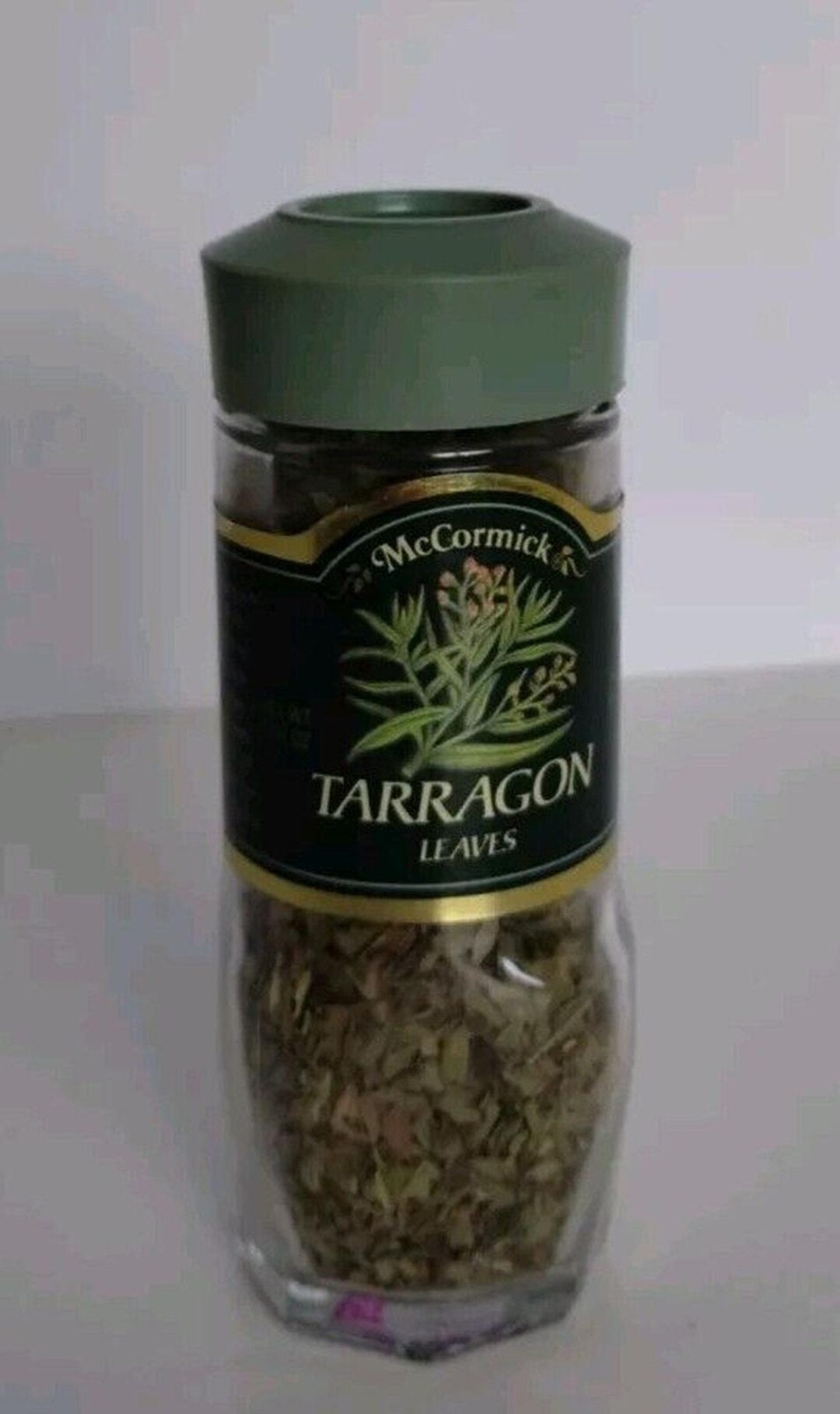 Vintage Mccormick Spice Tarragon Leaves Glass Jar Green Lid .37 Oz ...