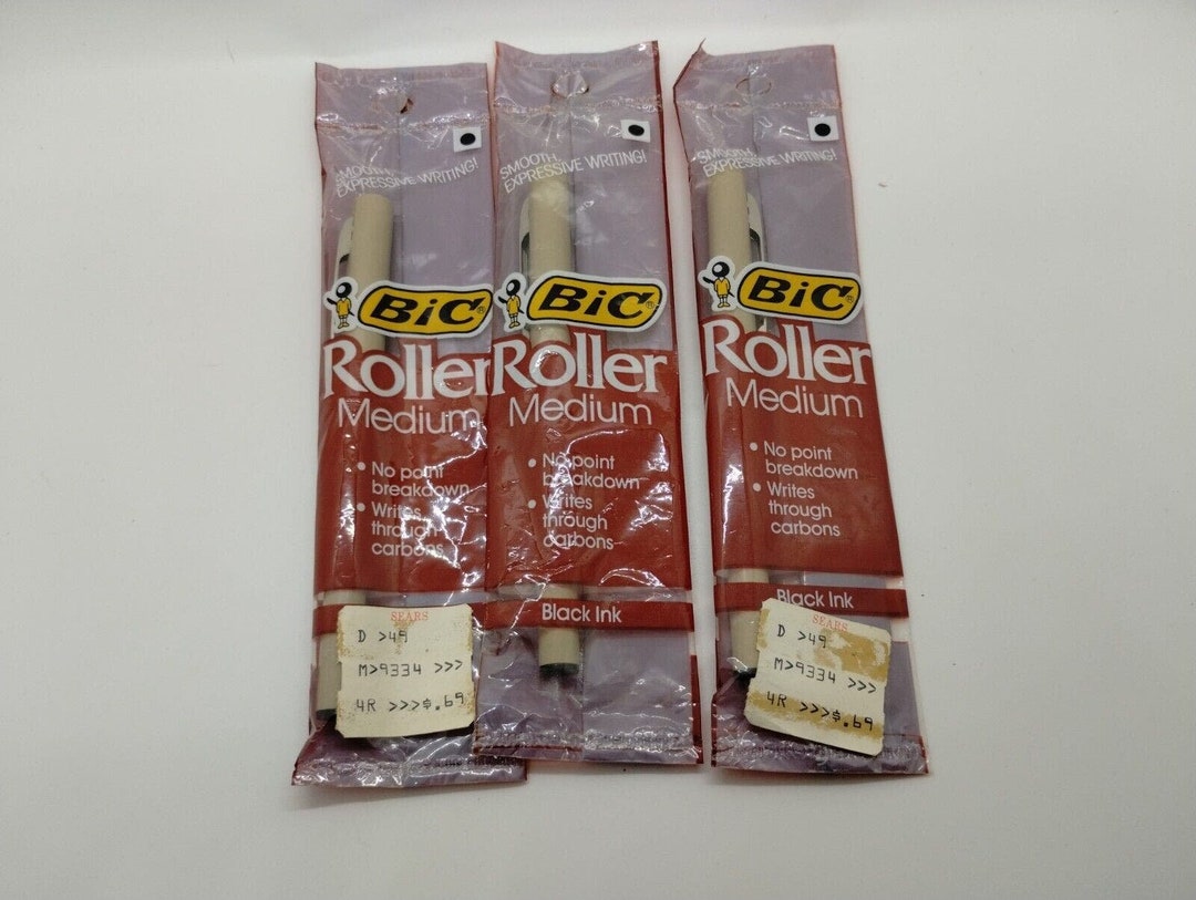 3 Vintage NOS BIC Roller Pens Black Ink 1983 - Etsy
