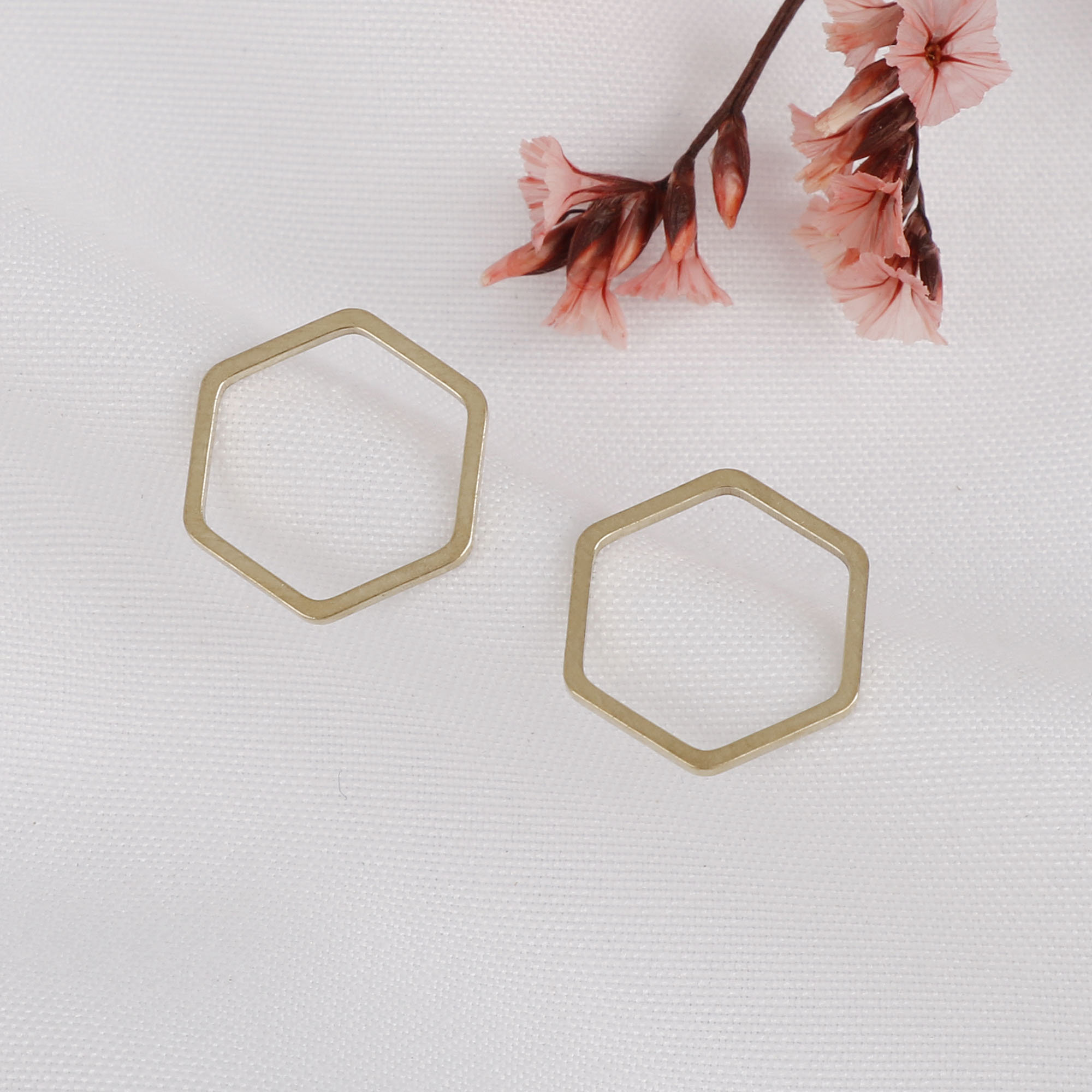 Raw Brass Hexagon Charm Brass Hexagon Earring Pendant Brass - Etsy
